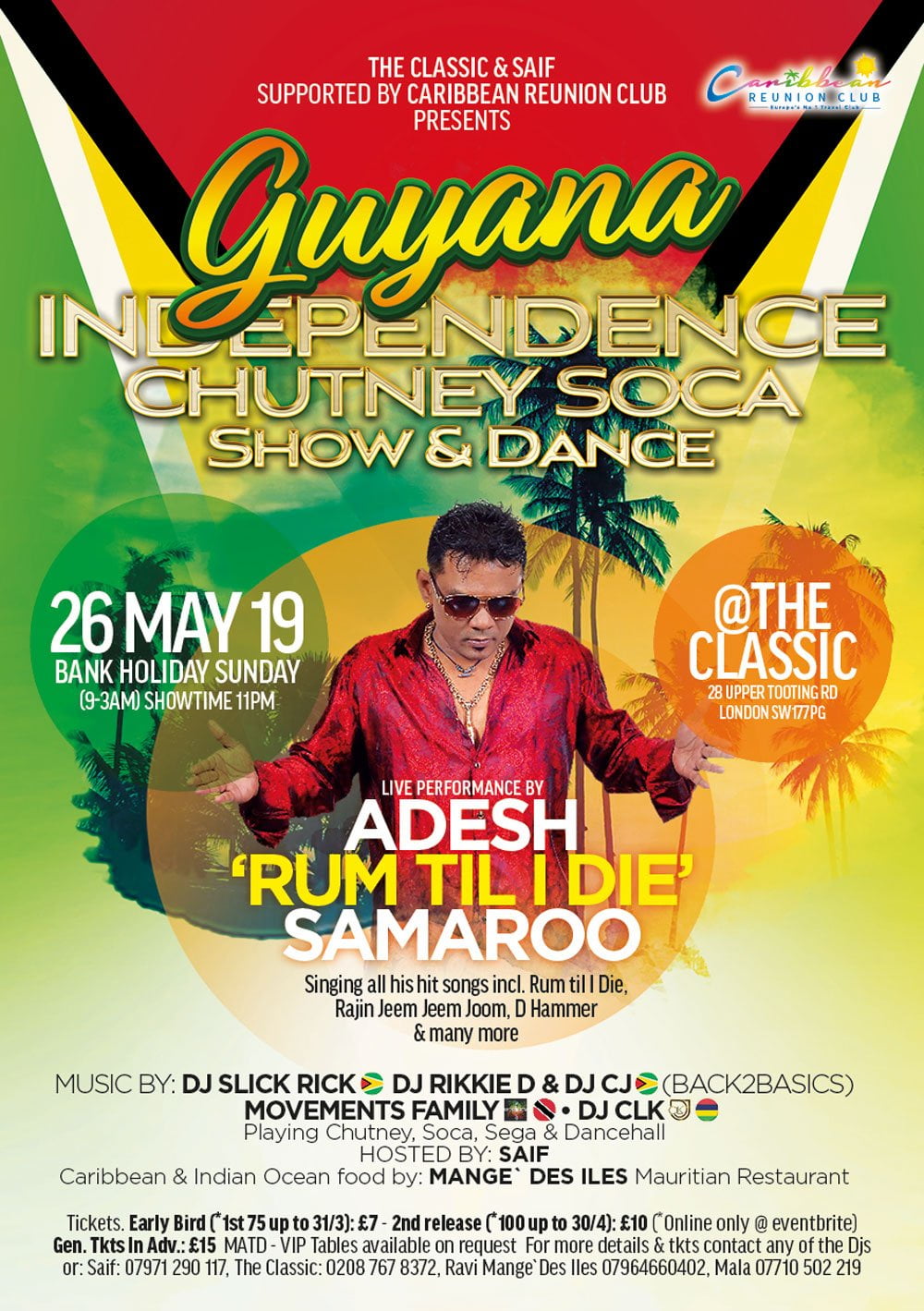Soca Events - Guyana Independence Chutney Soca Show & Dance