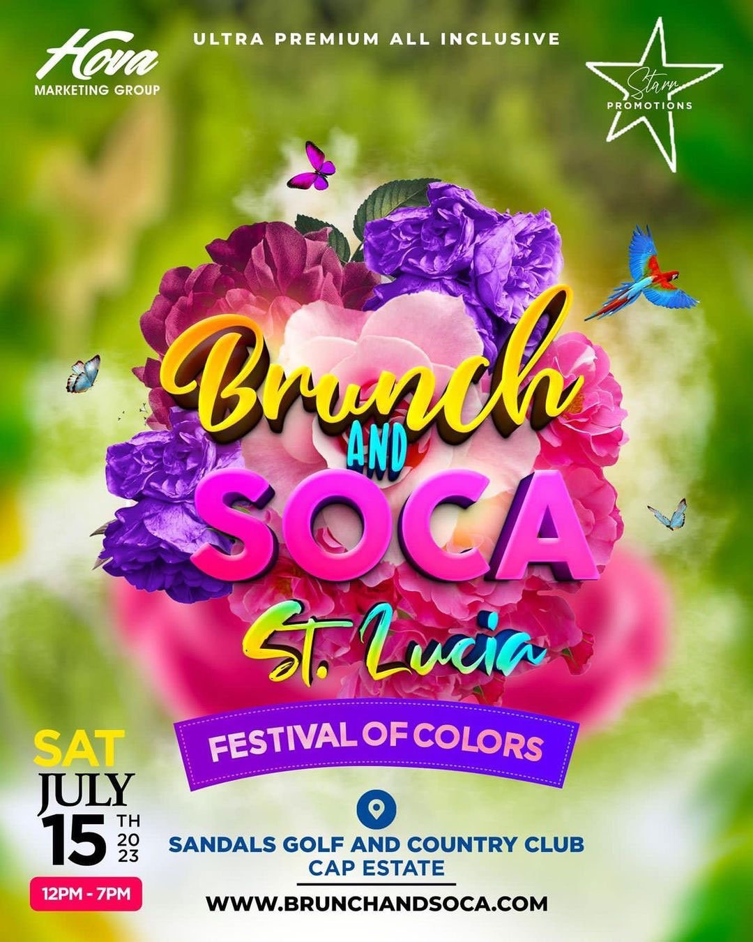 Soca Events - Brunch & Soca - St. Lucia Carnival of Colors
