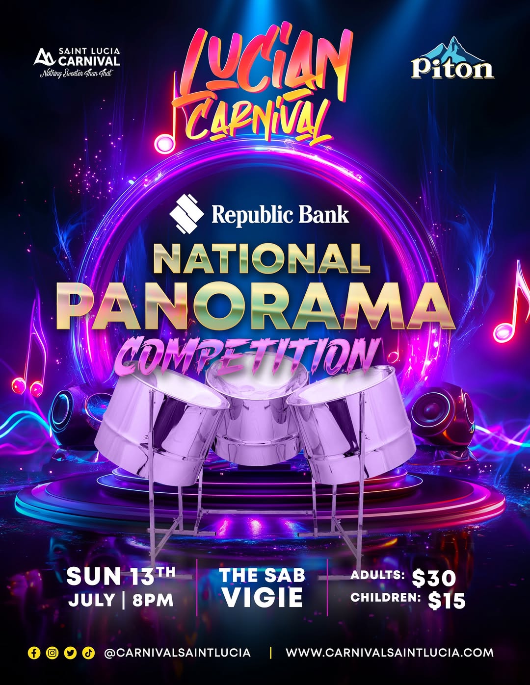 Soca Events - Lucian Carnival - National Panorama Competition