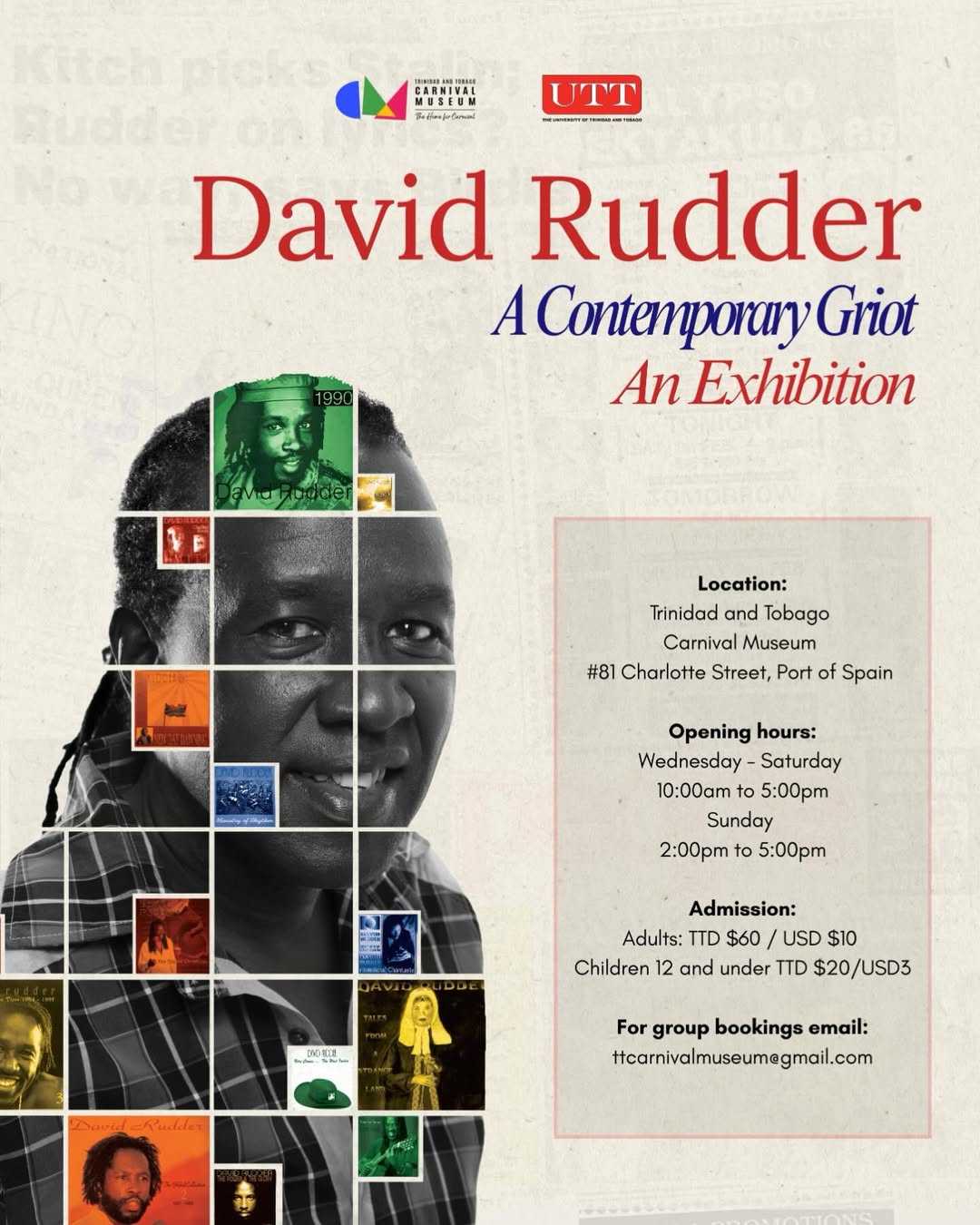Soca Events - David Rudder Exhibition A Contemporary Griot